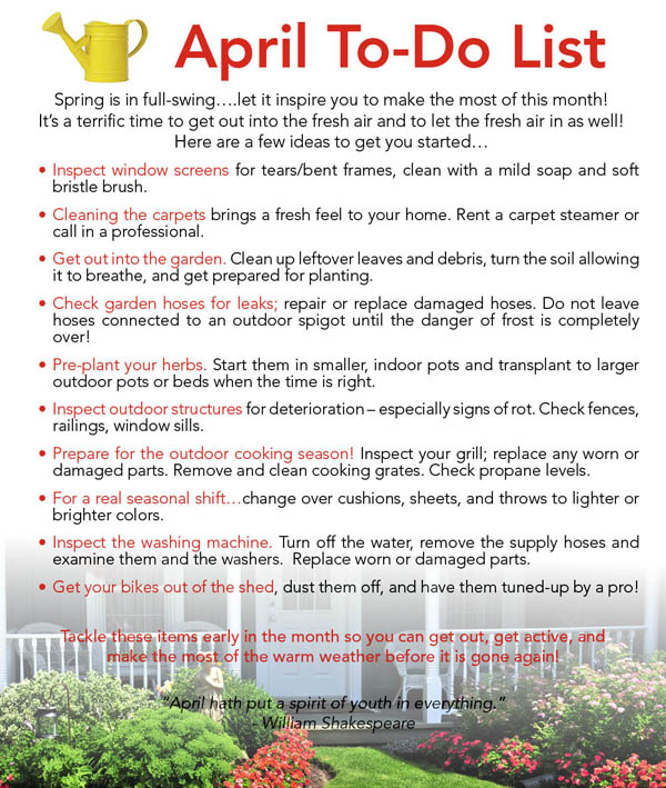 April To-Do List – AskHomesale.com