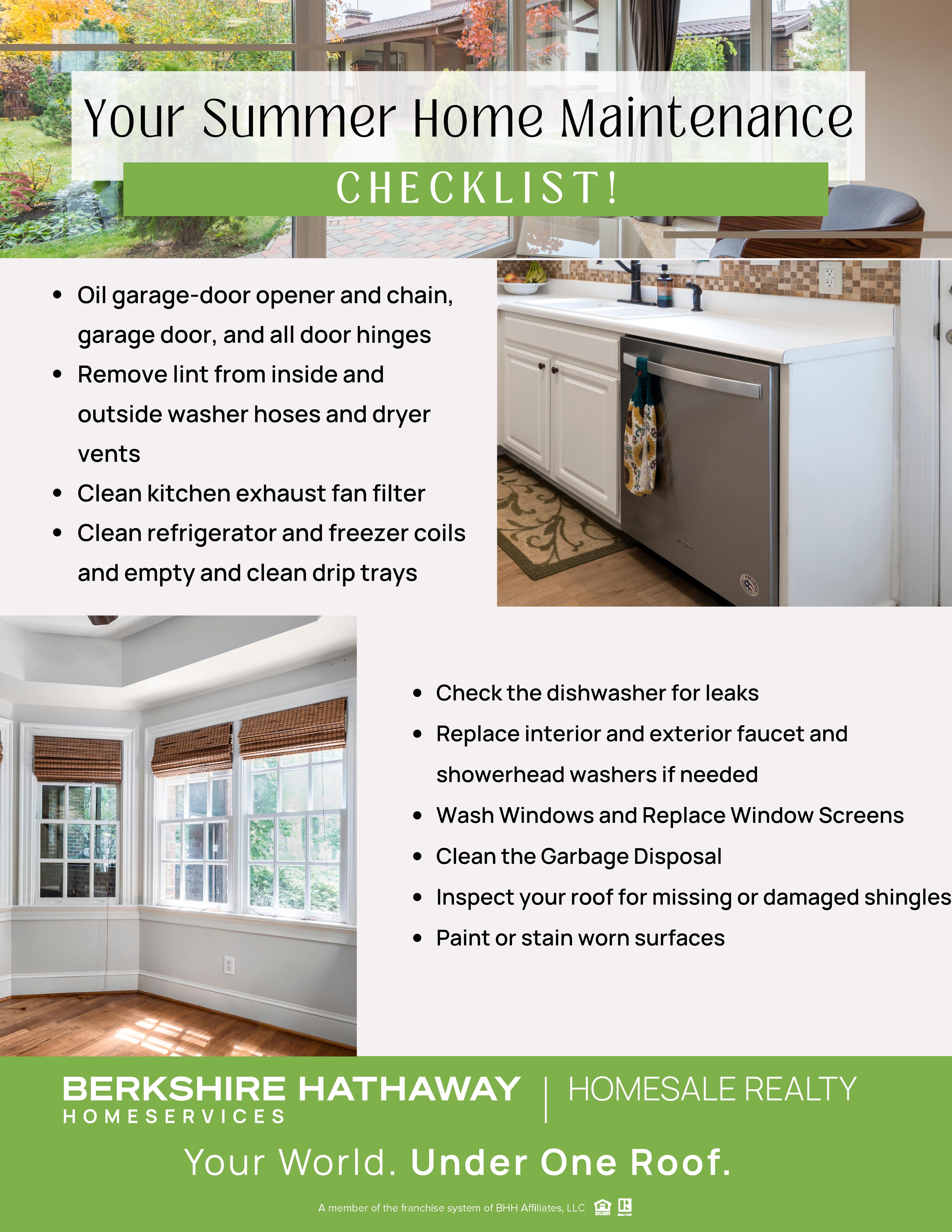 Your Summer Home Maintenance Checklist! – AskHomesale.com